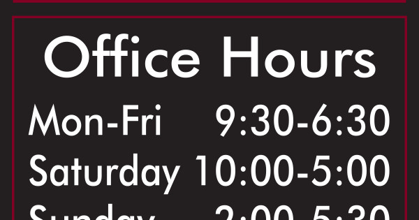 Vertical Office Hours Sign