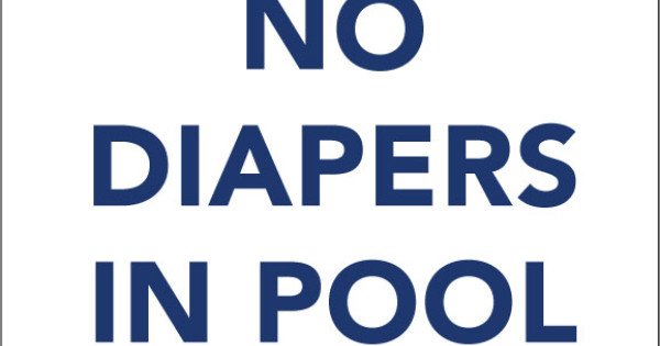 No Diapers in Pool Sign